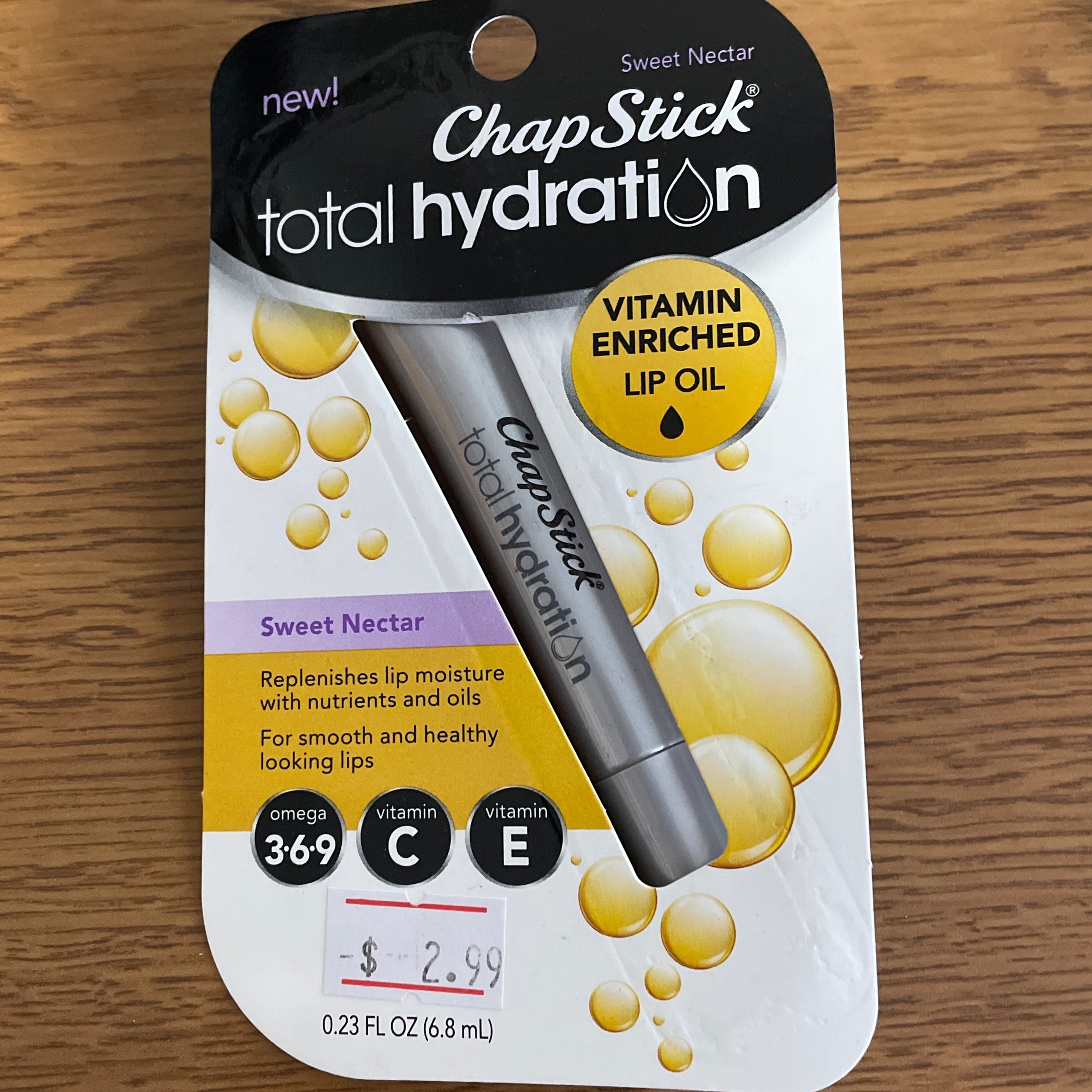 ChapStick Total Hydration Sweet Nectar Flavor Vitamin Enriched Lip Oil ...