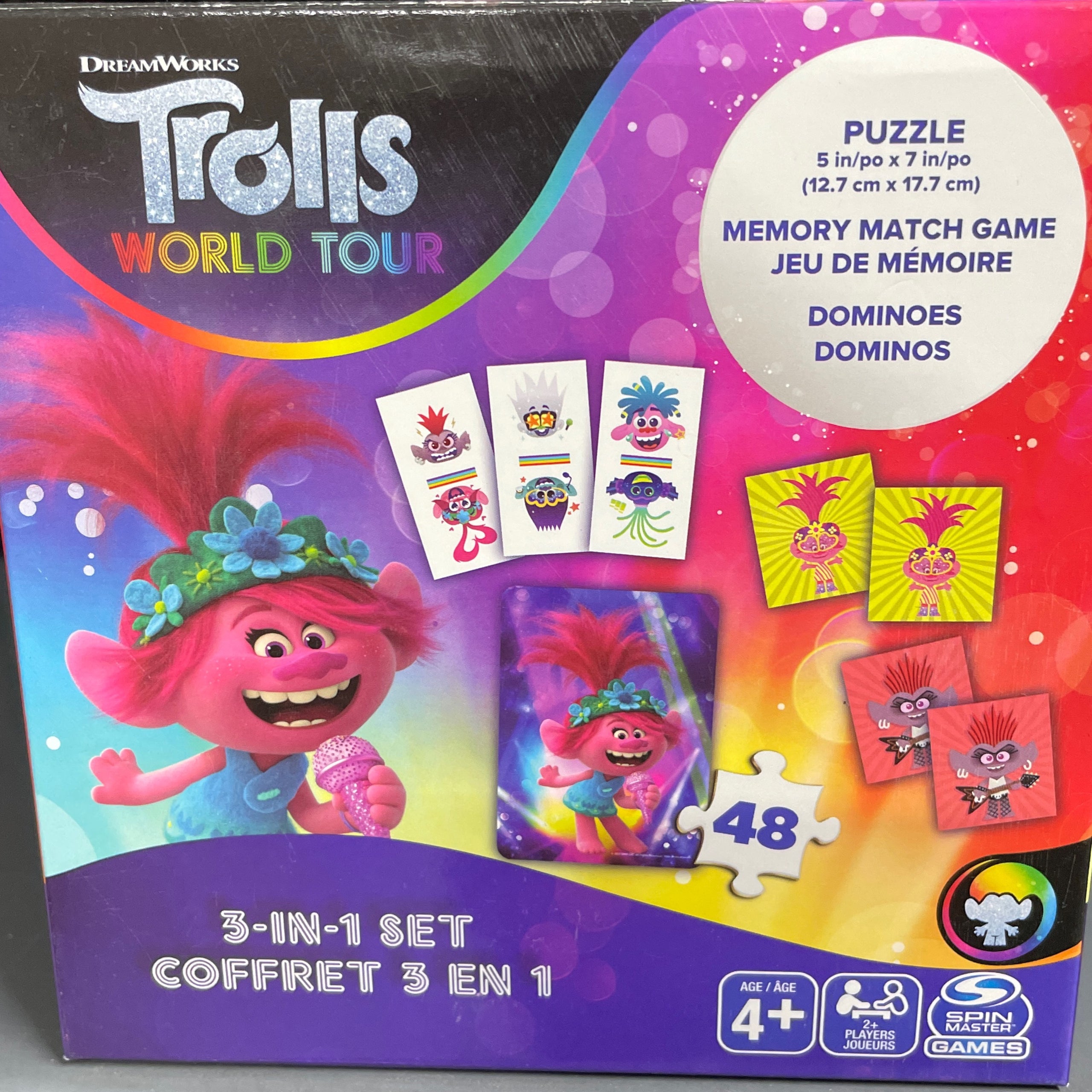 Disney Princess Trolls WORLD TOUR in Gift Set PUZZLE MATCH GAME DOMINOS ...